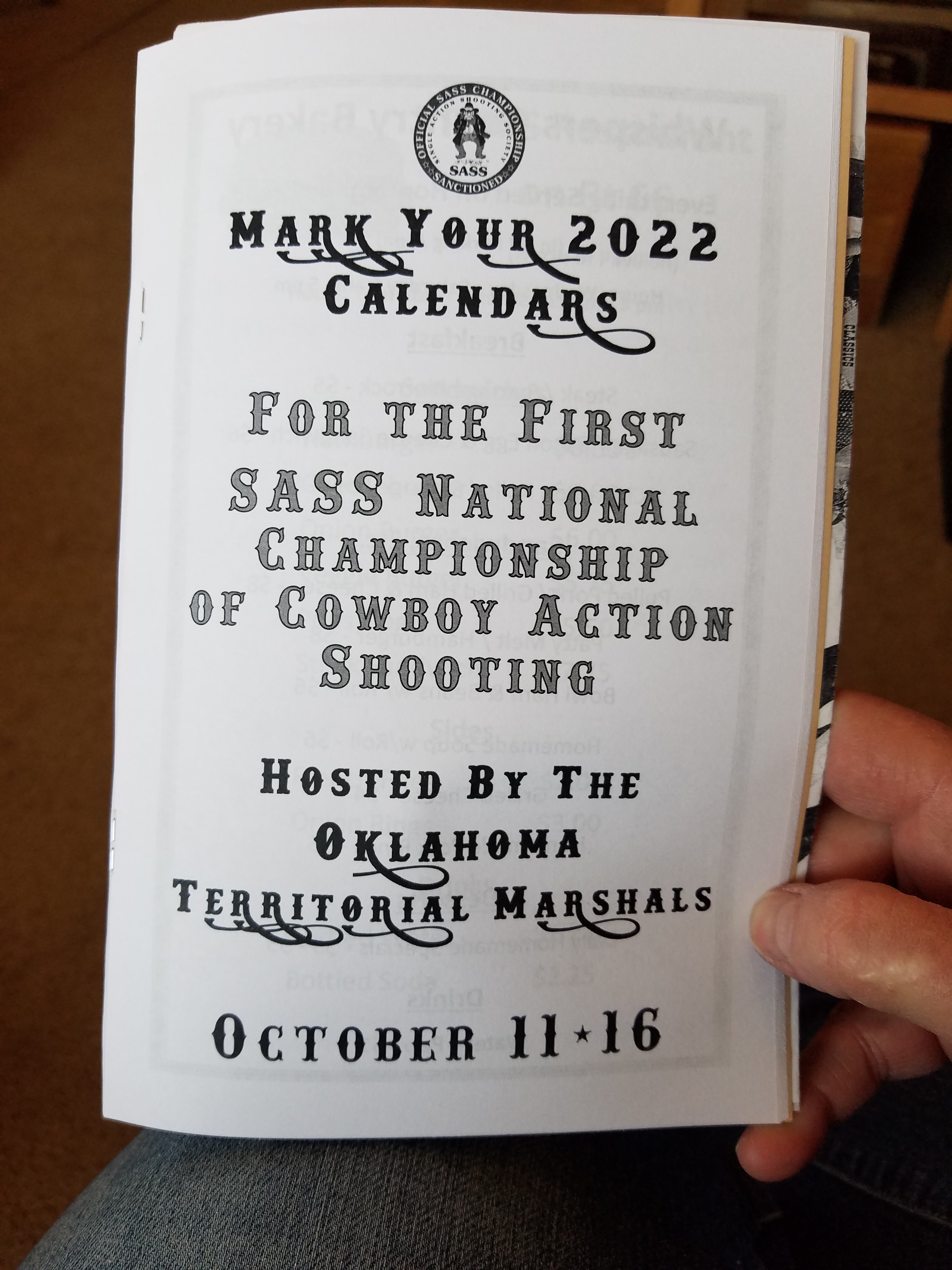 Dates for Nationals 2022.. - SASS Wire Saloon - SASS Wire Forum