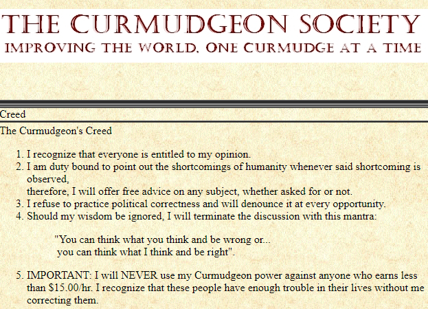 The Curmudgeon Society. - SASS Wire Saloon - SASS Wire Forum