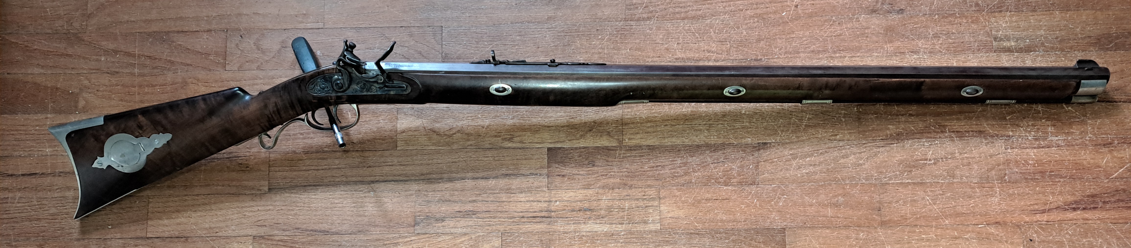 SOLD Gorgeous Custom Fullstocked .50 Flintlock Hawken Rifle - SASS Wire ...