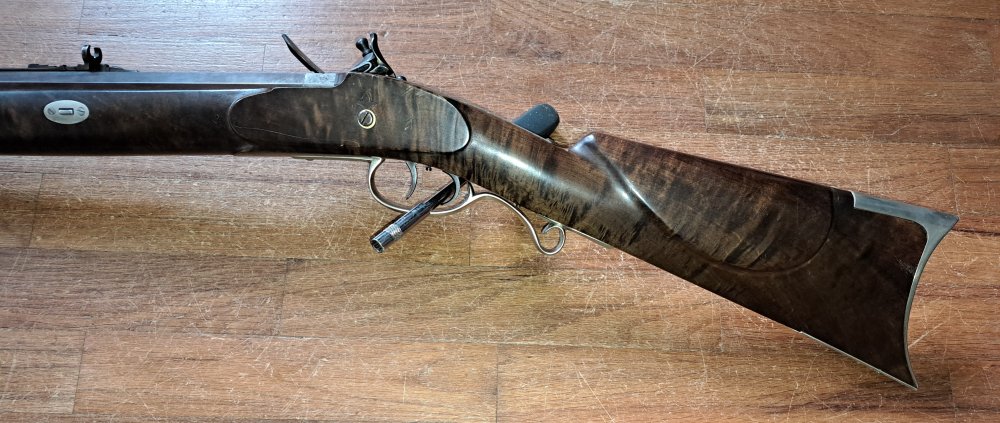 SOLD Gorgeous Custom Fullstocked .50 Flintlock Hawken Rifle - SASS Wire ...