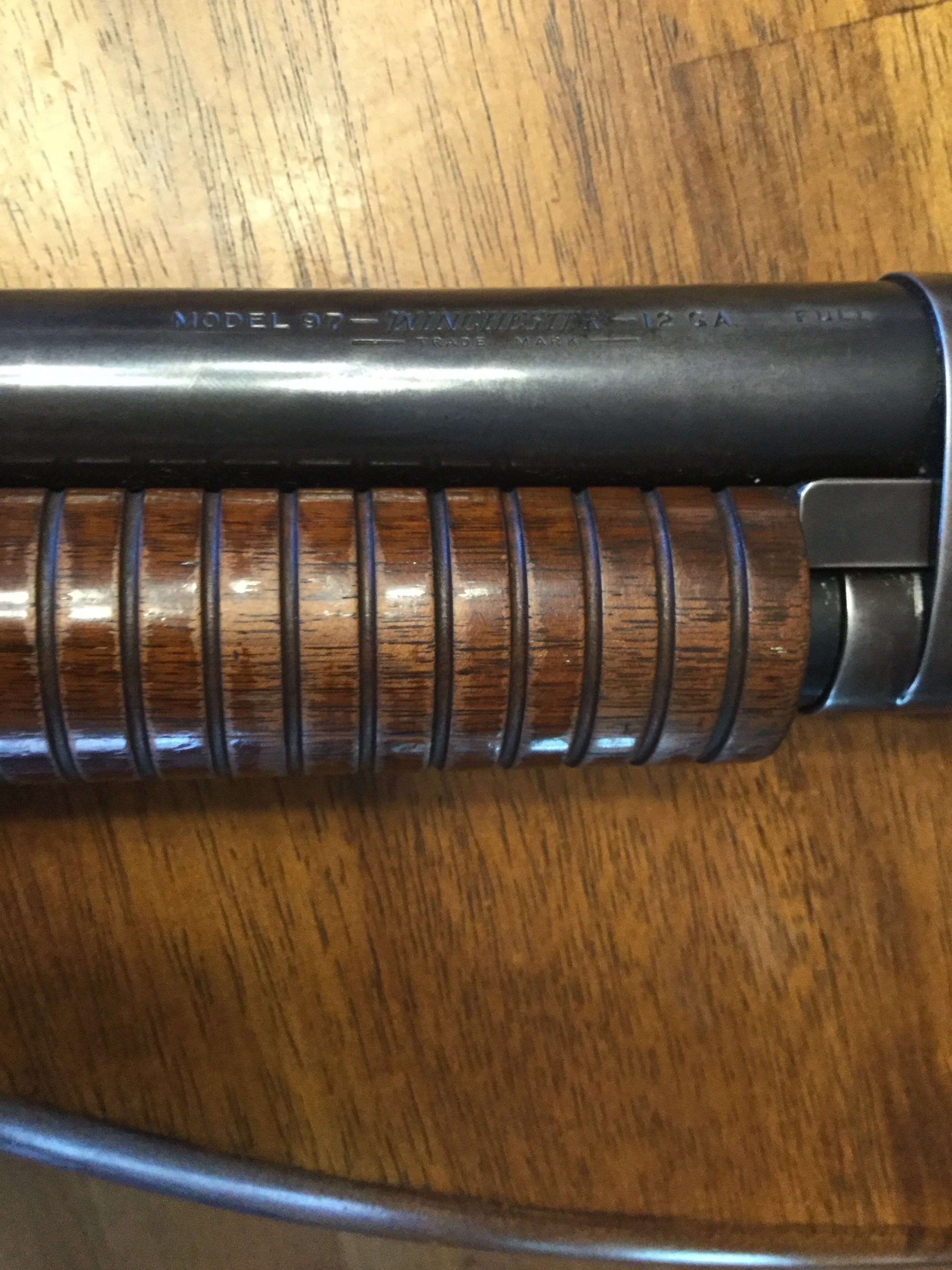 Winchester 1897 12 ga. nice solid tight gun made 1937 ( Sold to Hanger ...