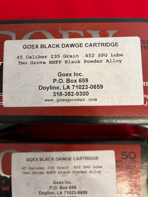FS: Goex Black Dawge 45 caliber black powder bullets--SPF - SASS Wire ...