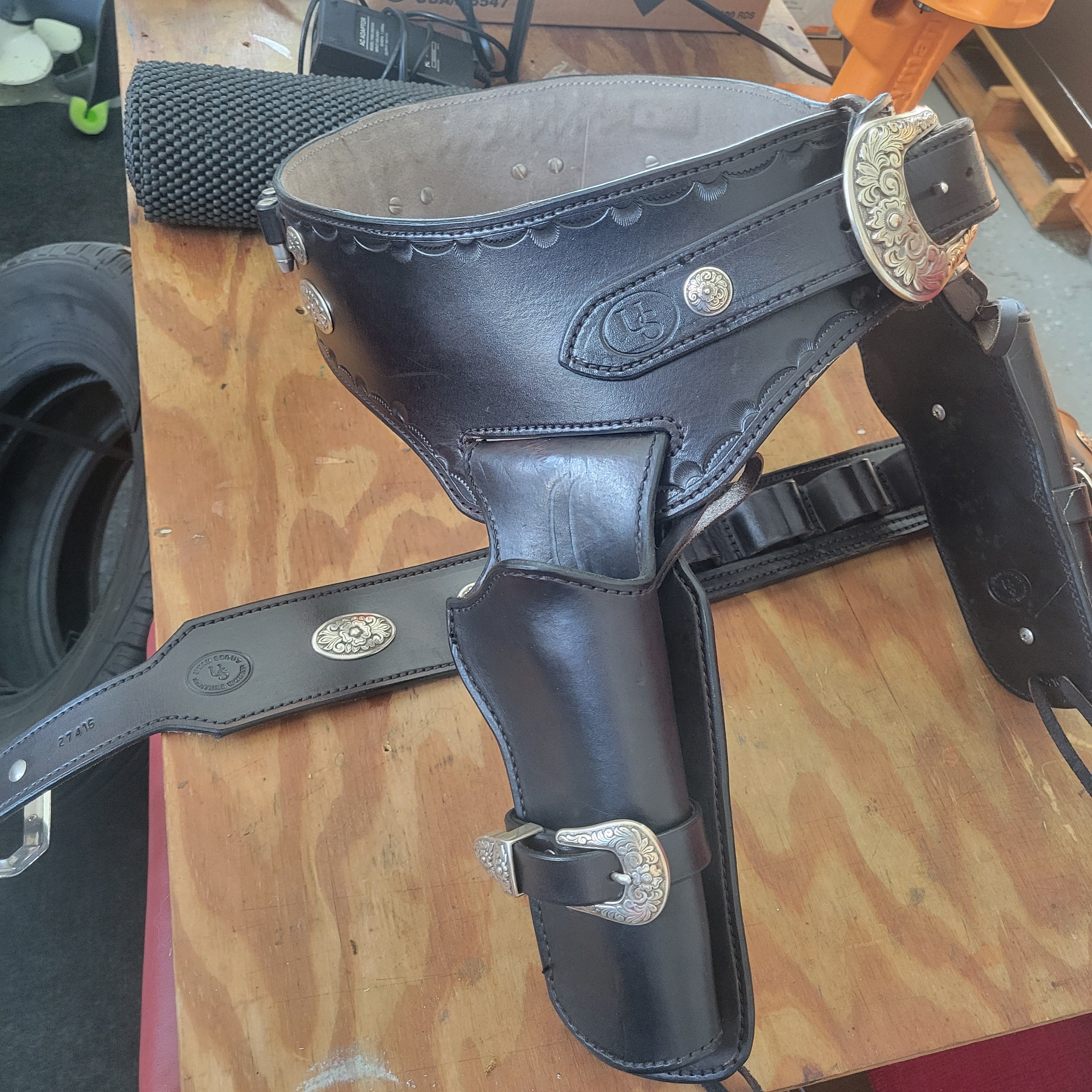 NFS. Black leather gun belt and shot shell belt - SASS Wire Classifieds ...