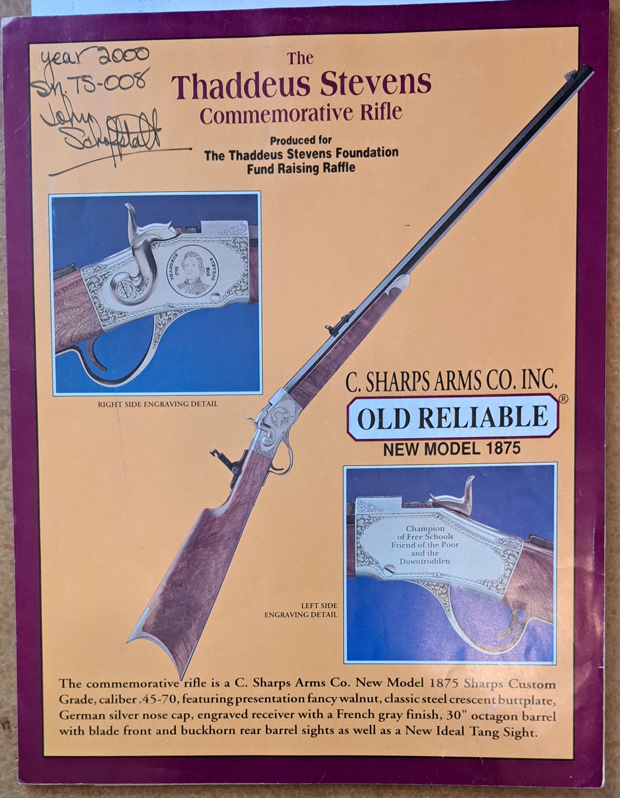 SPF Stunning C. Sharps Thaddeus Stevens Commemorative Model 1875 - SASS ...